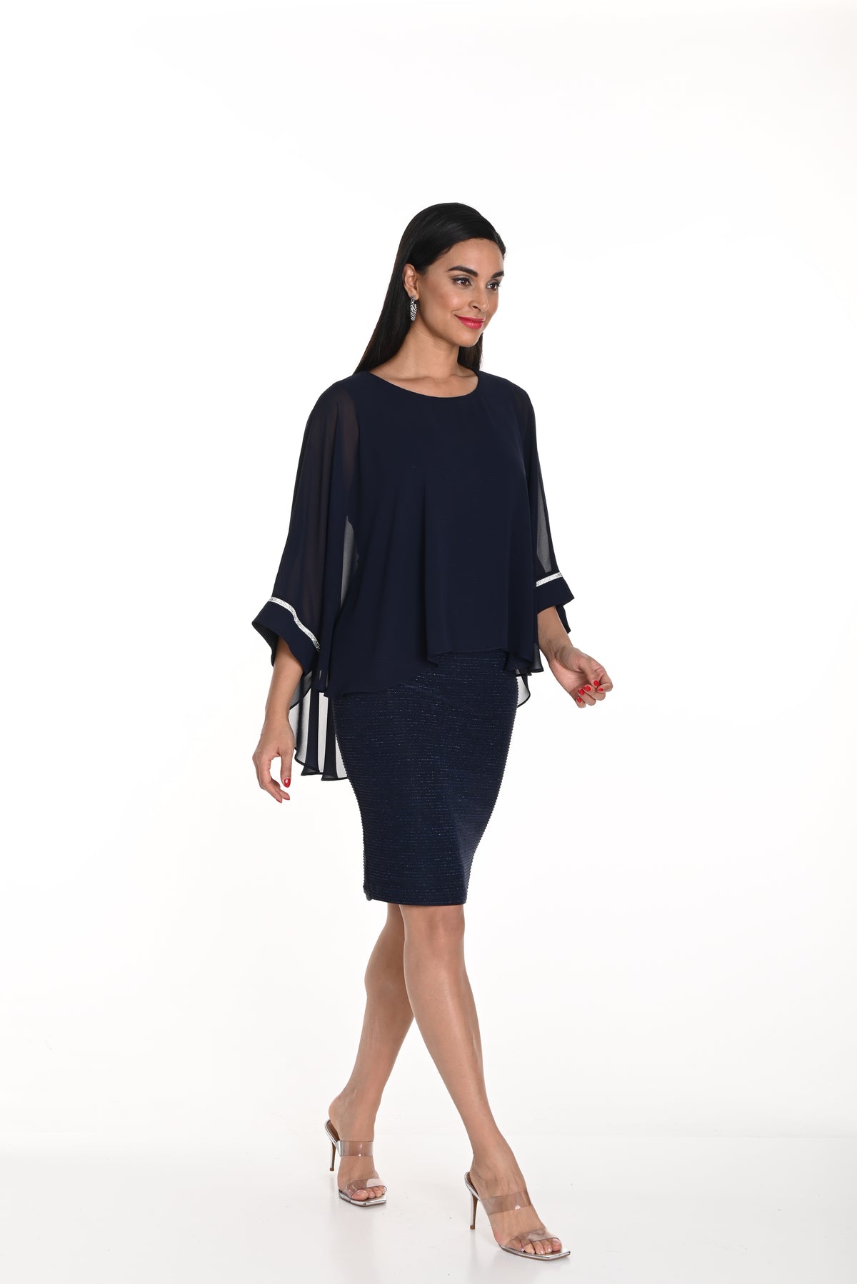 Cuffed Overlay Dress (FL0131) – Violet's of Strathroy