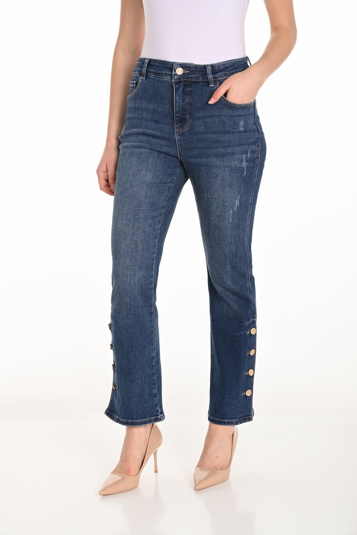 Jeans with Side Button Detail (253744) – Violet's of Strathroy